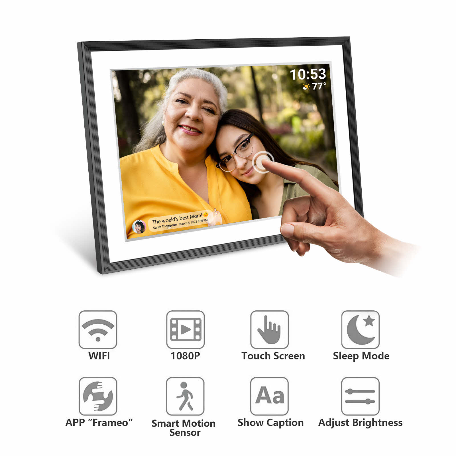 Frameo digitale fotolijst met App en WiFi